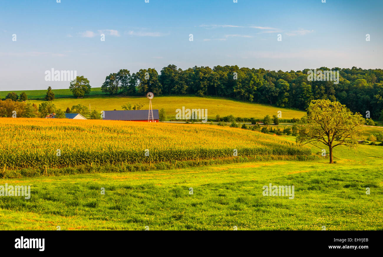 Farm and rollings hills in rural York County, Pennsylvania Stock Photo ...
