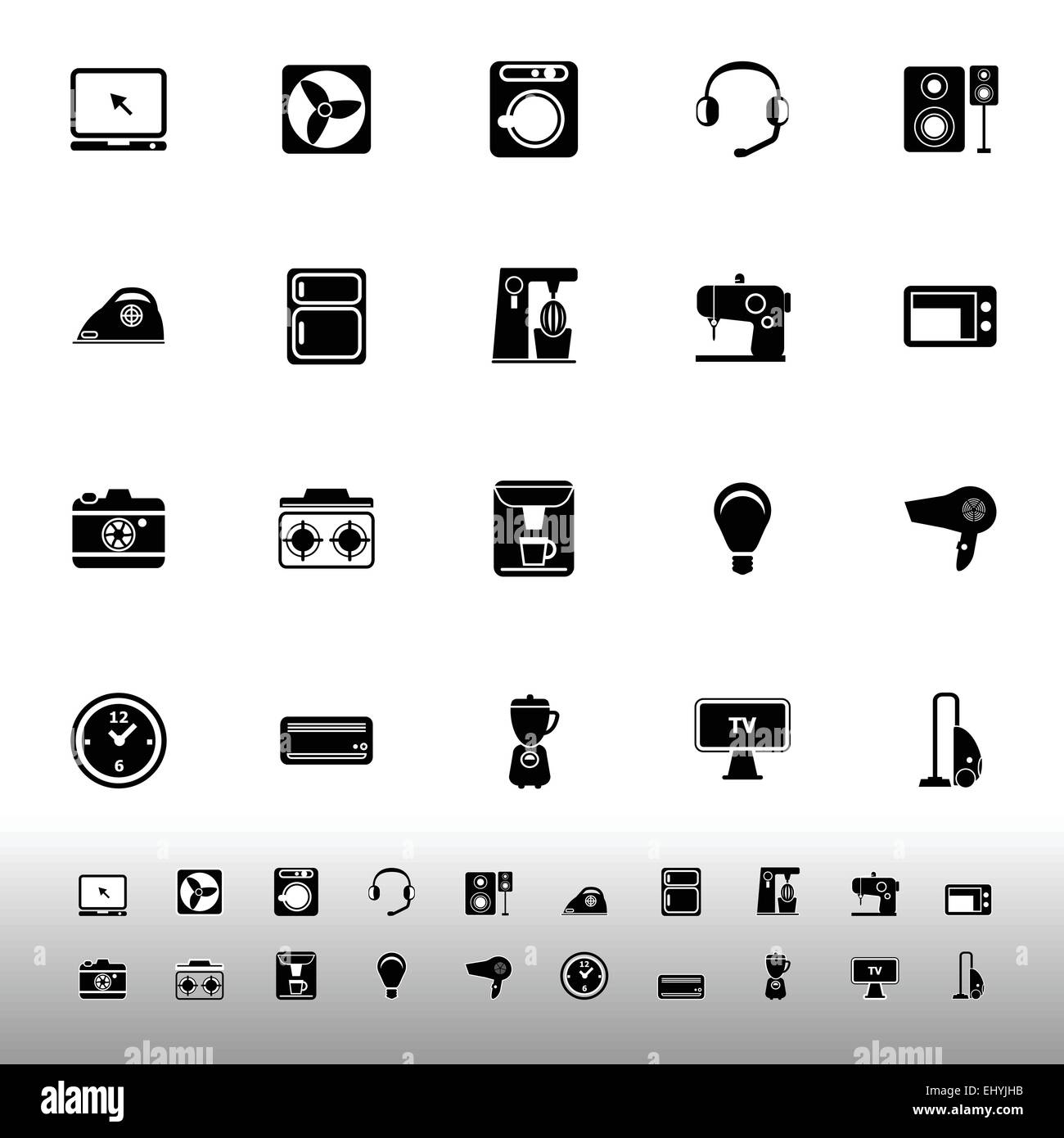Electrical machine icons on white background, stock vector Stock Vector ...