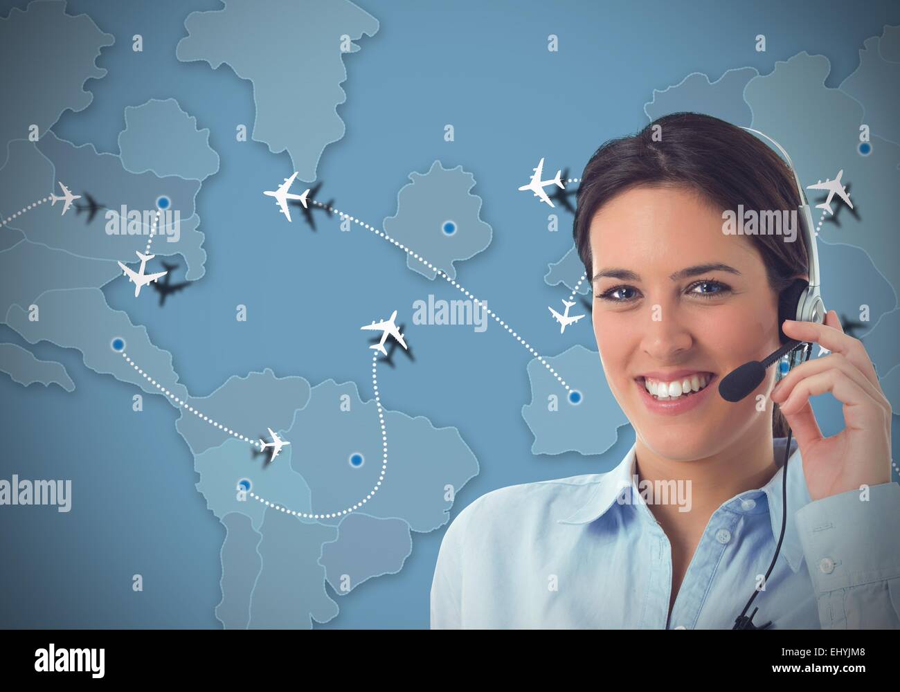 Airlines call center Stock Photo - Alamy