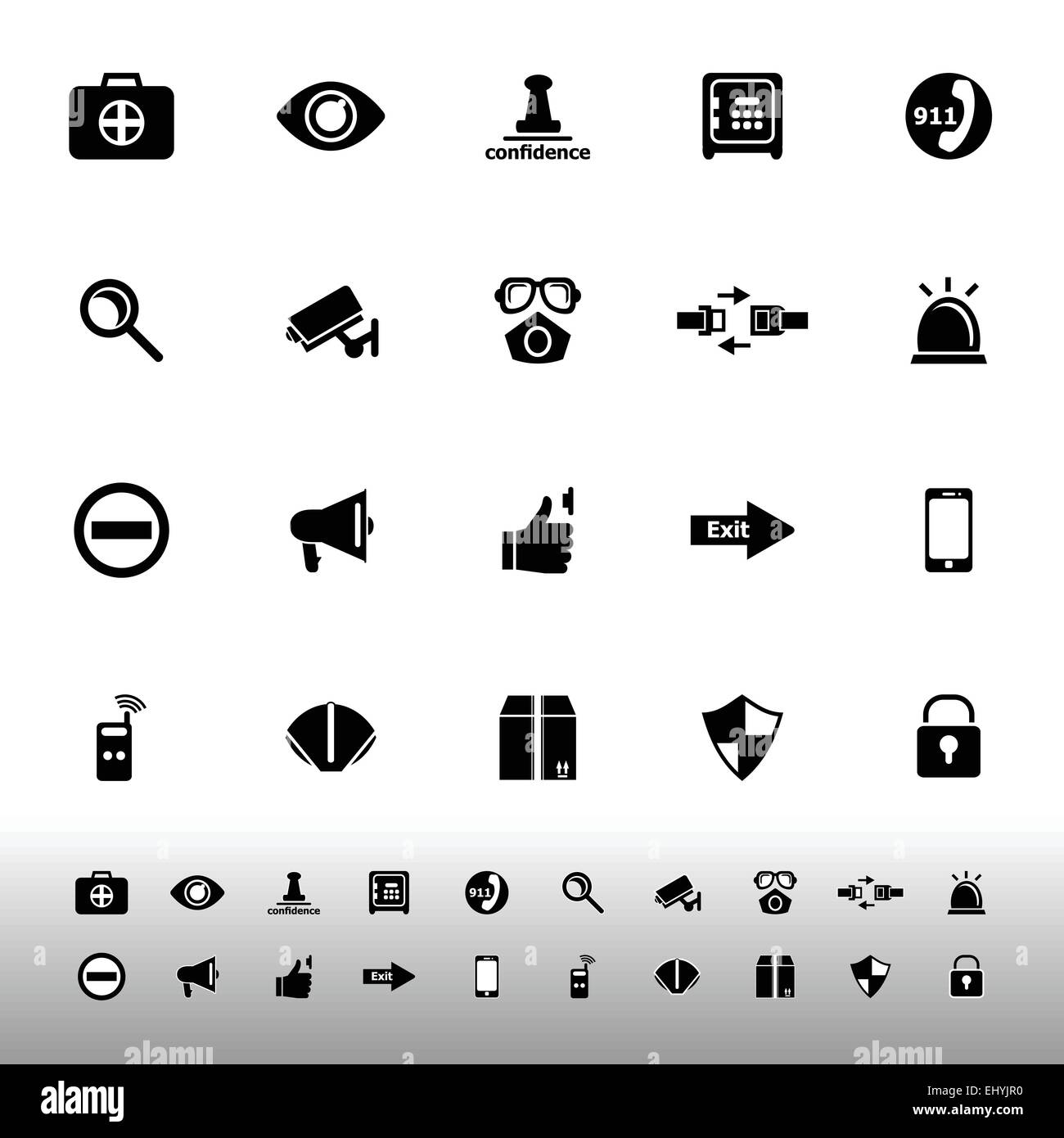 Security icons on white background, stock vector Stock Vector Image ...