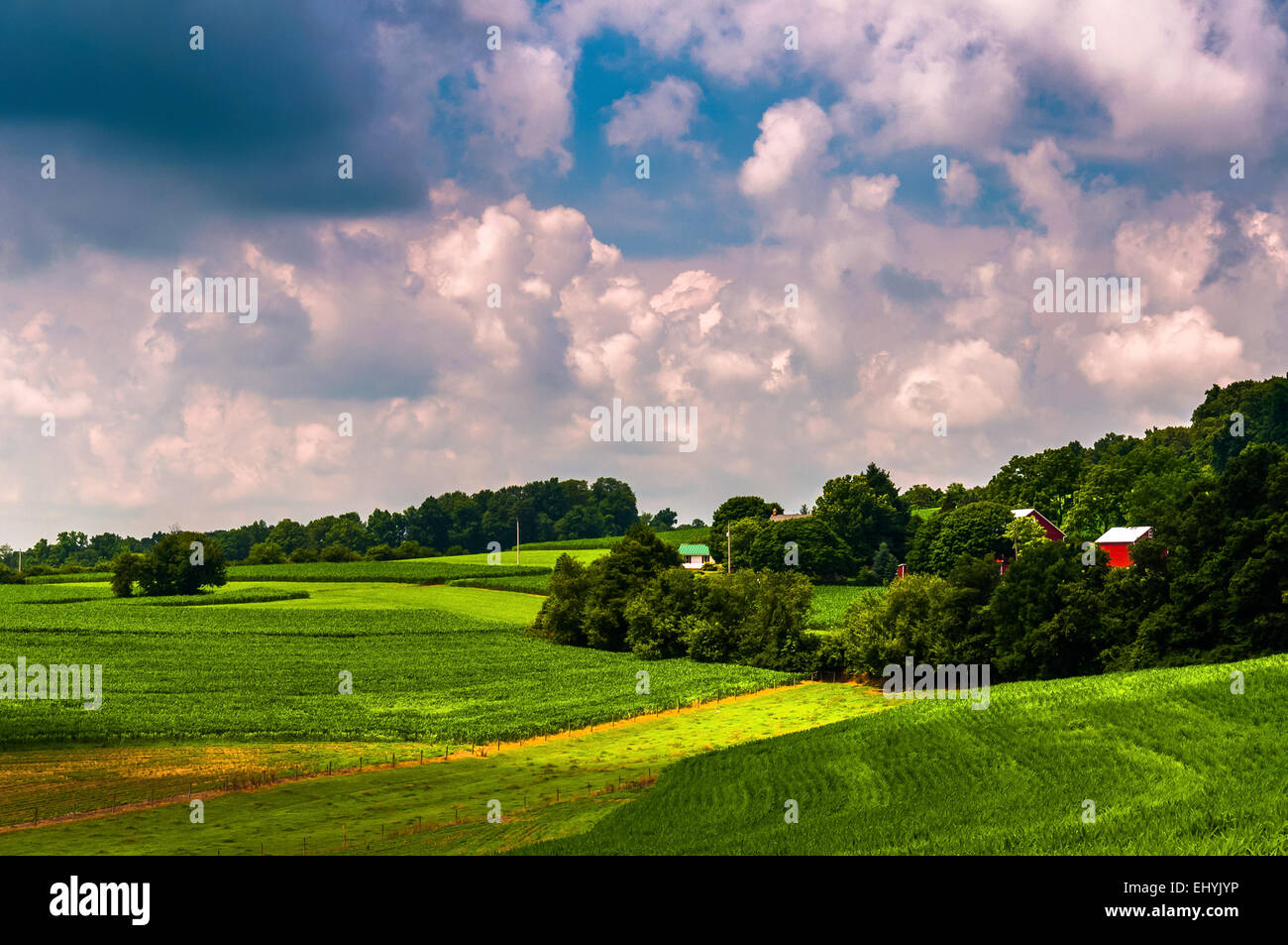 Farm in the rural countryside of Southern York County, PA Stock Photo ...