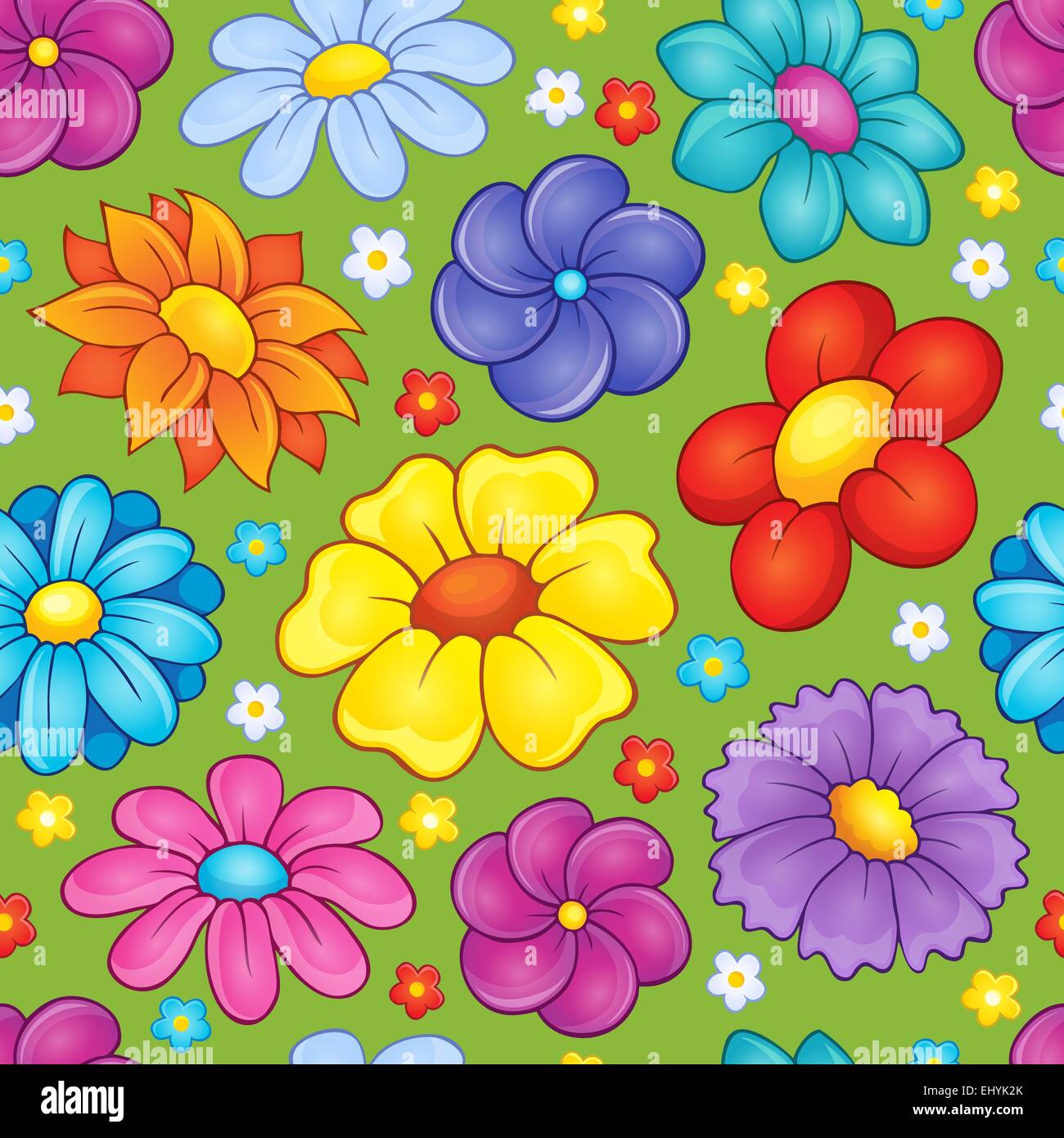 Seamless background flower theme 3 - picture illustration Stock Photo ...