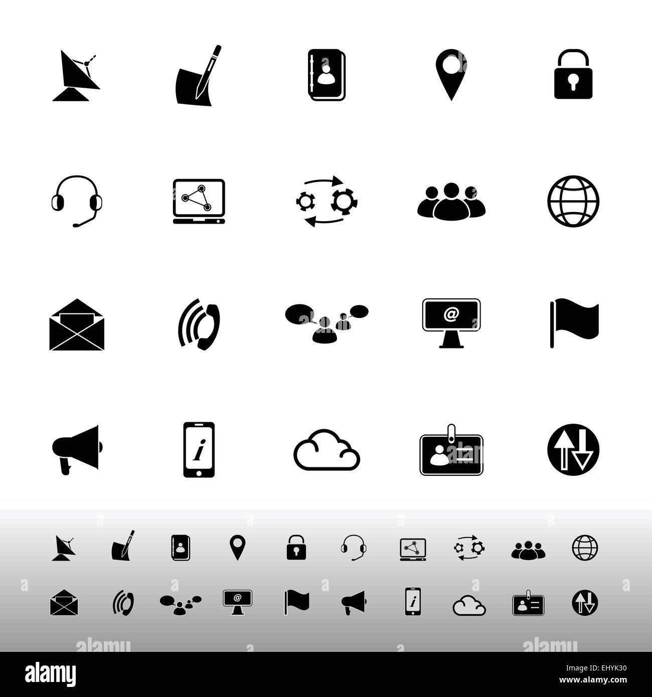 Communication icons on white background, stock vector Stock Vector ...
