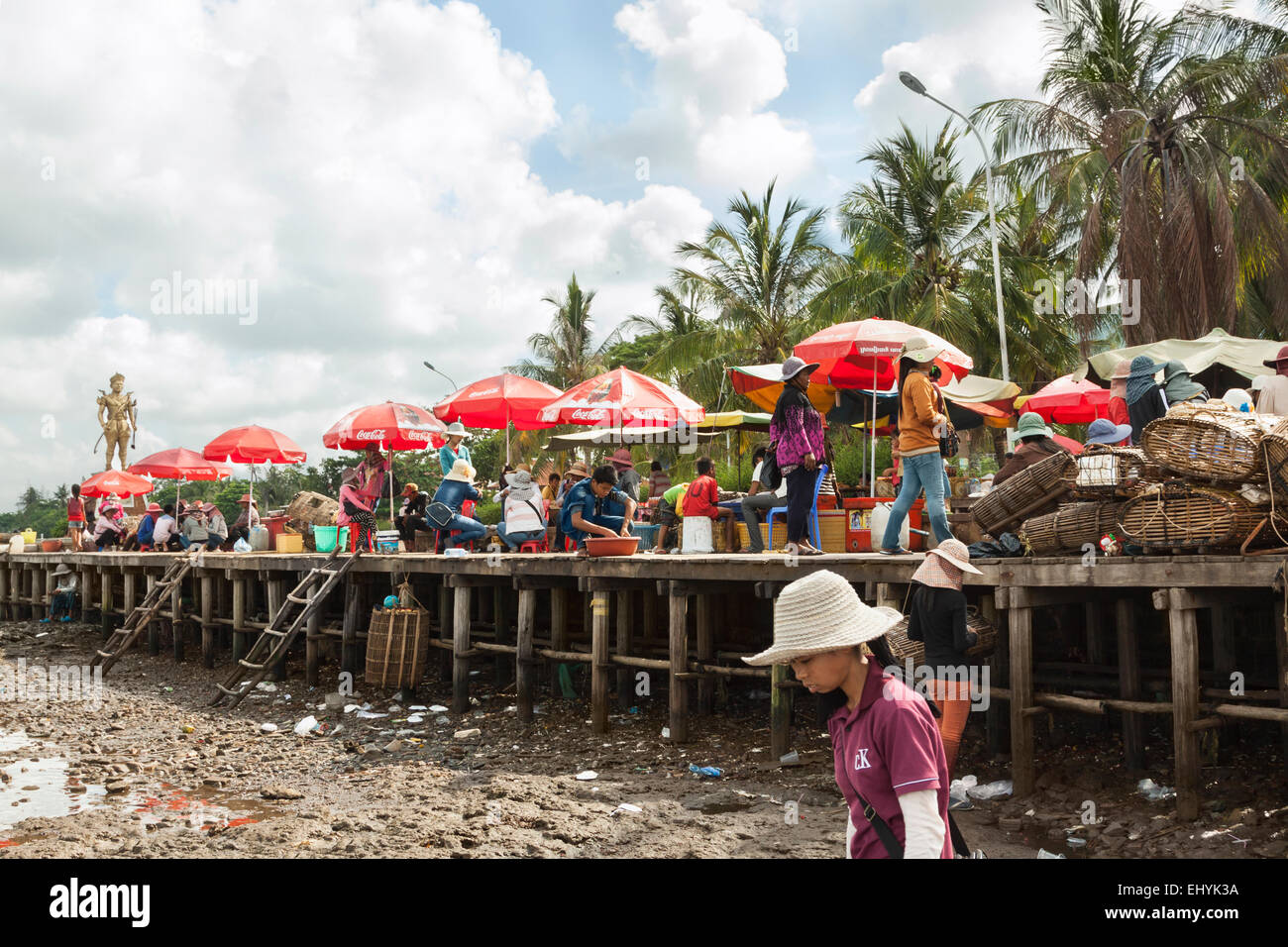Crab Market in Kep, Cambodia. Traditional occupation for make a living ...