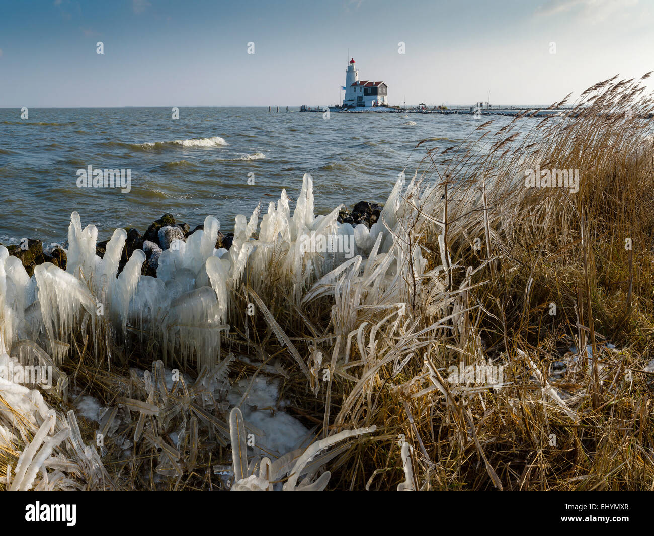 Netherlands, Holland, Europe, Marken, Lighthouse, Het Paard van Marken ...