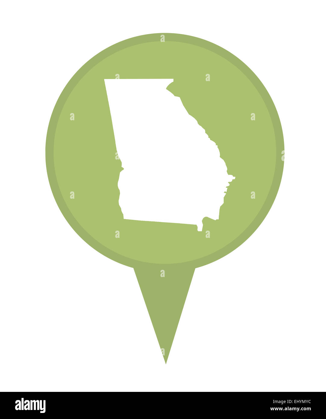 American state of Georgia marker pin isolated on a white background ...