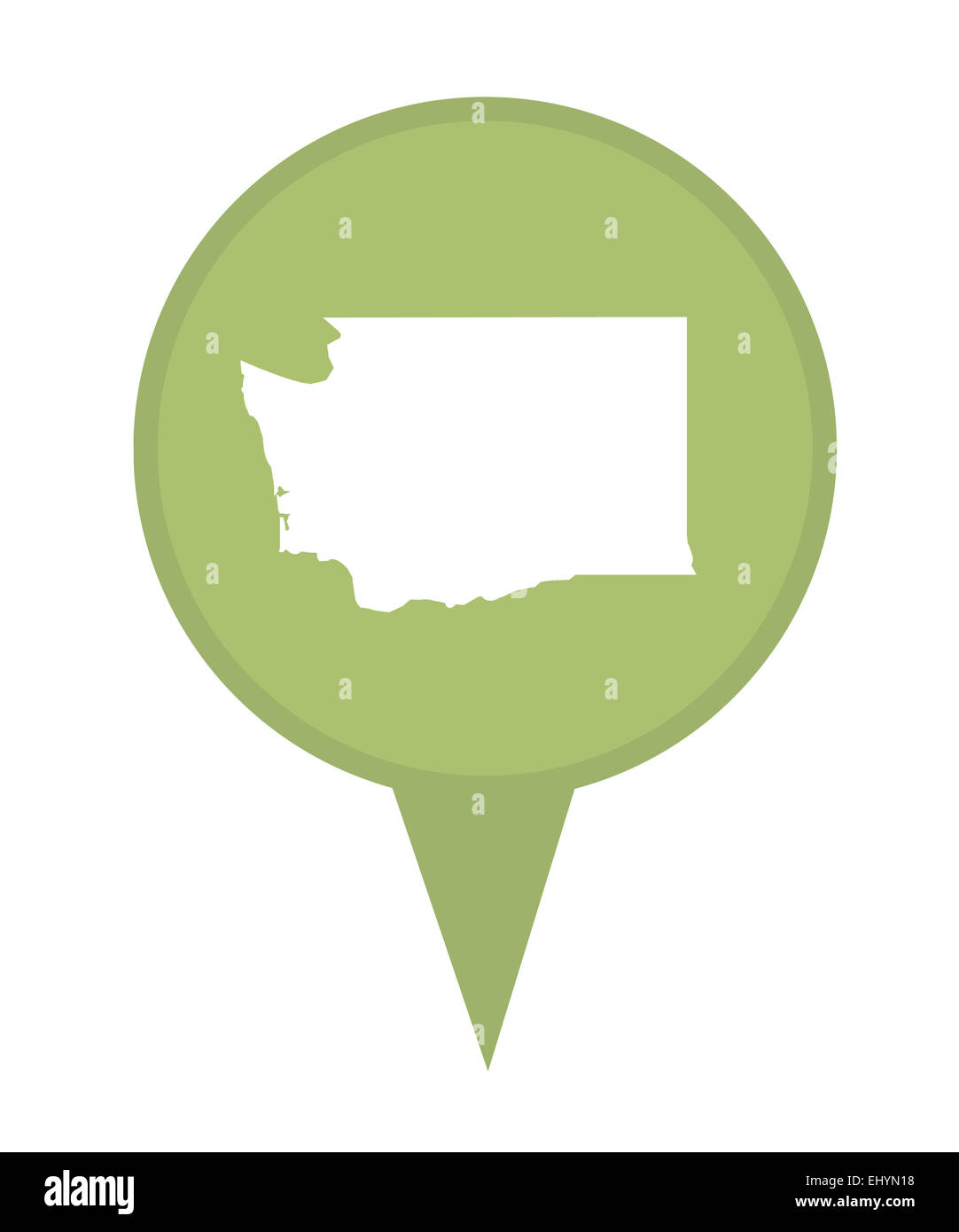 American state of Washington marker pin isolated on a white background ...