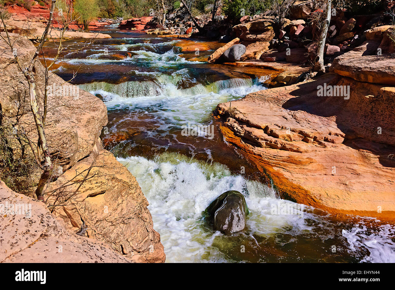 Slide Rock Falls, Slide Rock State Park, Arizona, USA Stock Photo - Alamy