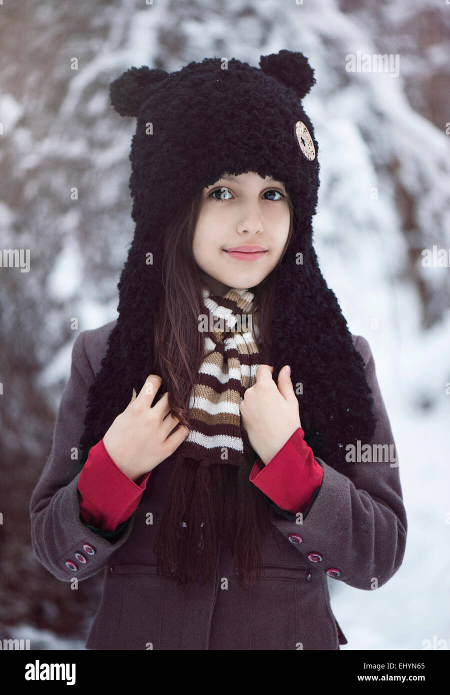 Girl with a hat hi-res stock photography and images - Alamy