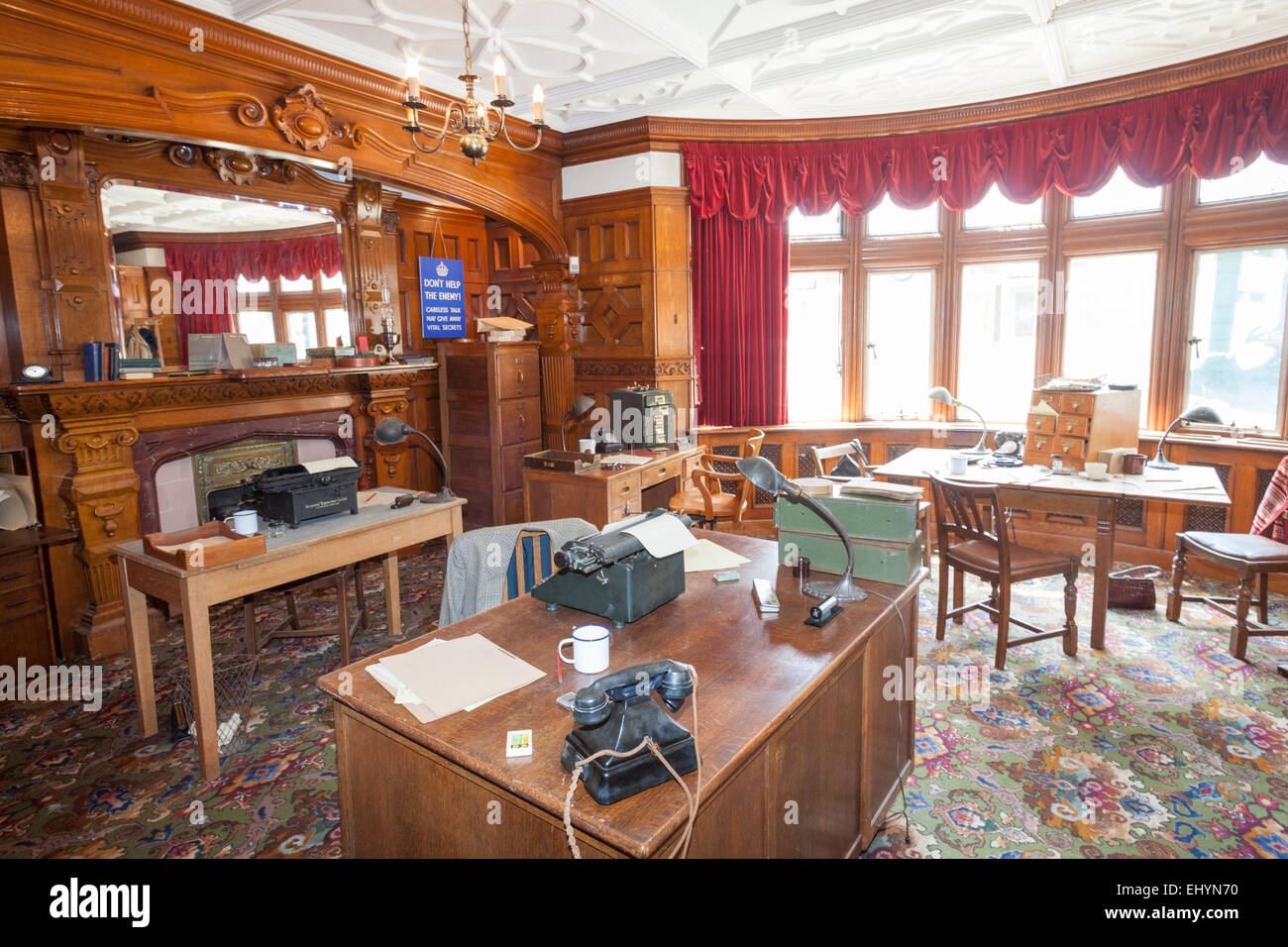 England, Buckinghamshire, Bletchley, Bletchley Park, Mansion, Recreated ...