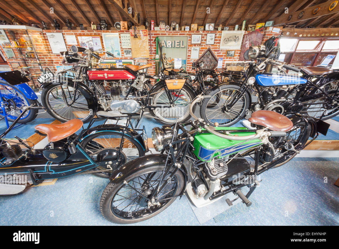 England, Hampshire, New Milton, Miller, Motorbike Museum Stock Photo ...