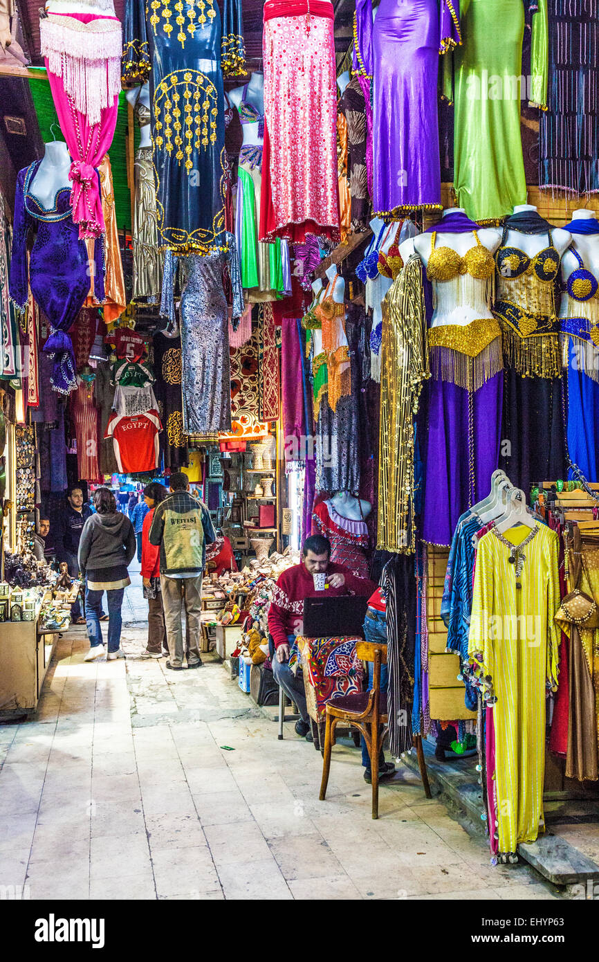 Colourful clothing in the Khan el-Khalili souk in Cairo Stock Photo - Alamy