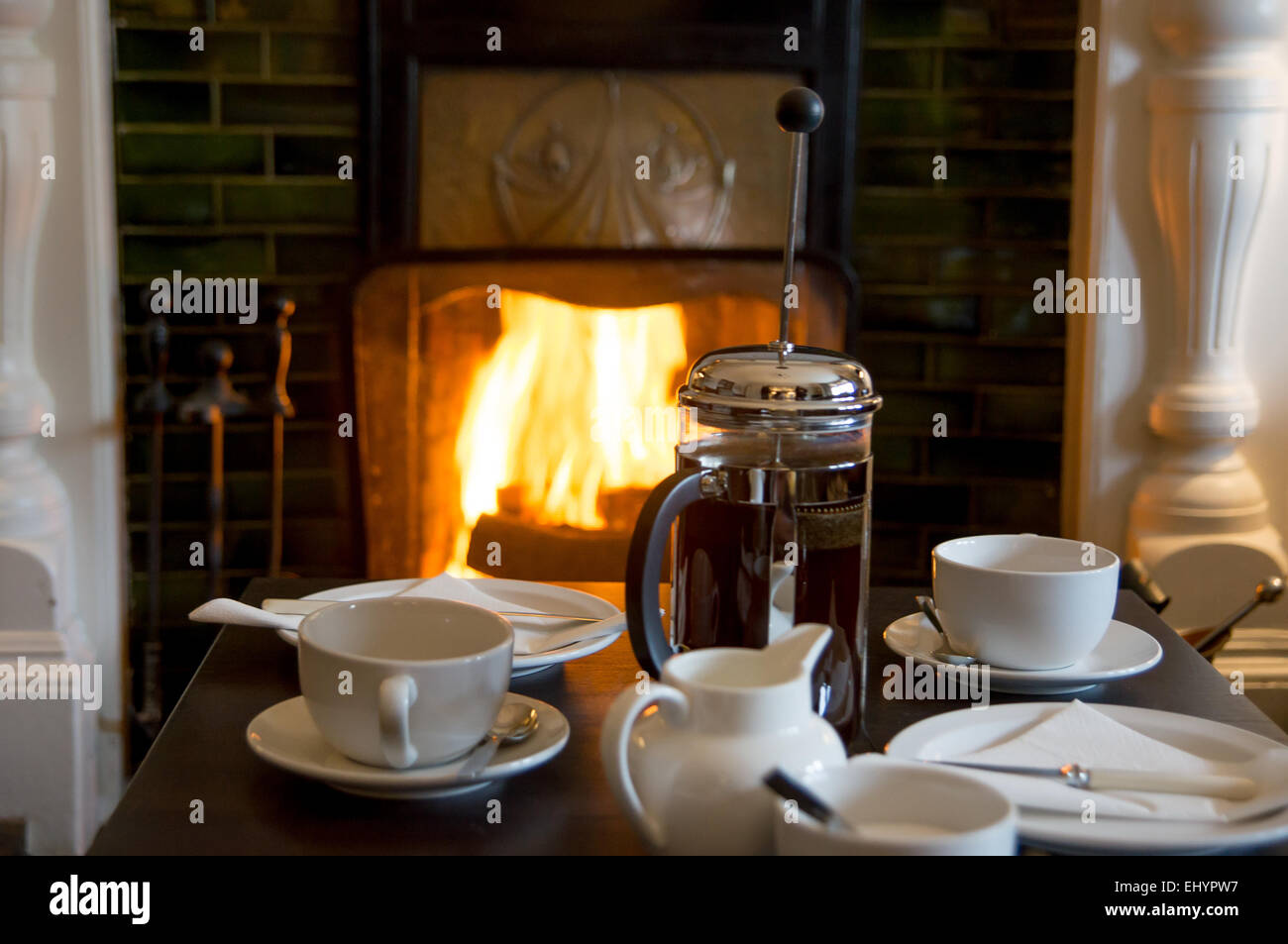 Coffee table in front of fireplace hi-res stock photography and images ...