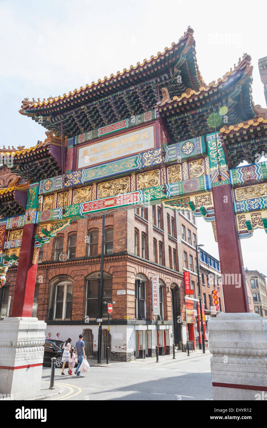 England, Manchester, city, Chinatown, Chinese Gate Stock Photo - Alamy