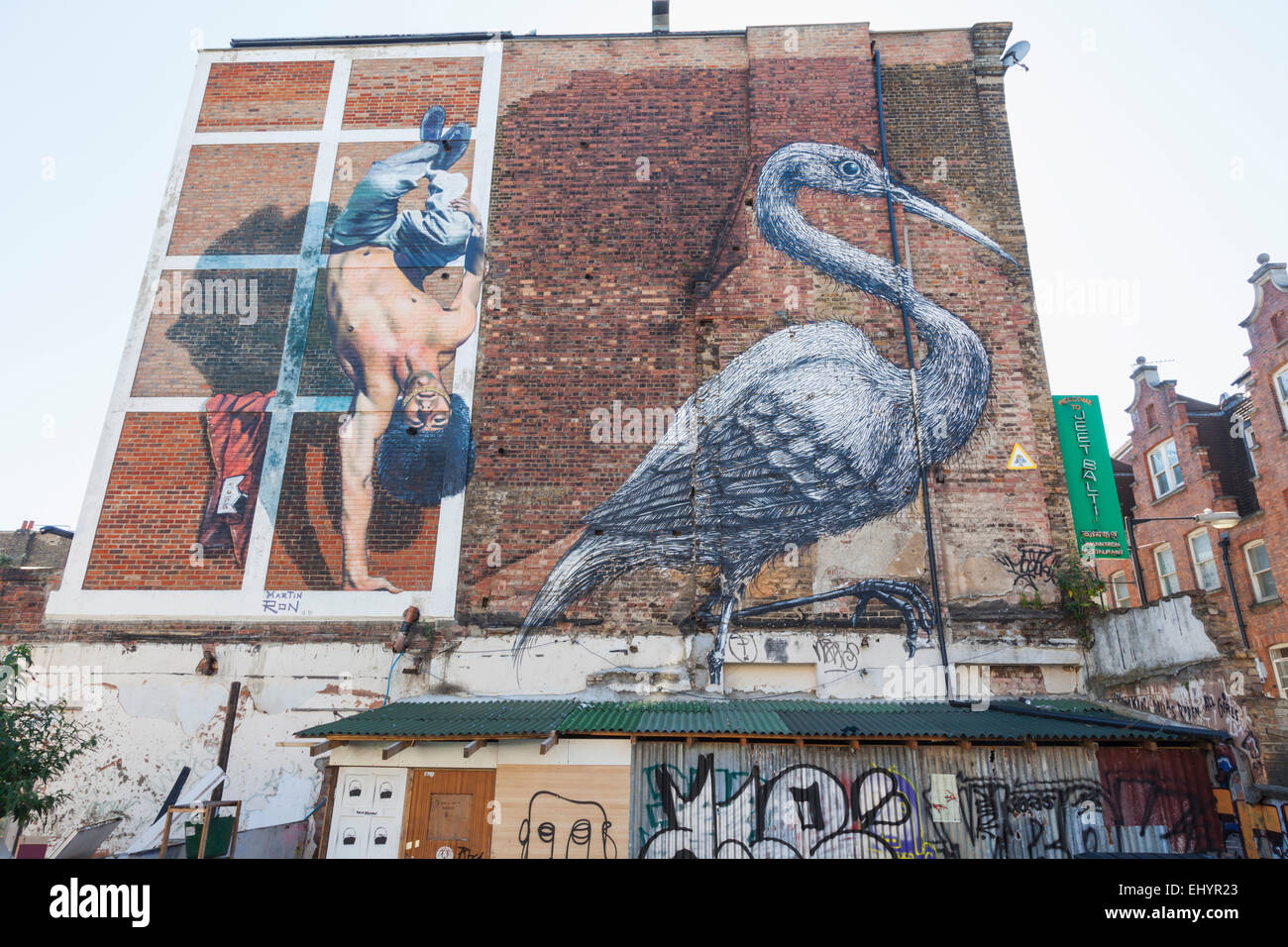 England, London, London, Tower Hamlets, Brick Lane, Wall Art Stock ...