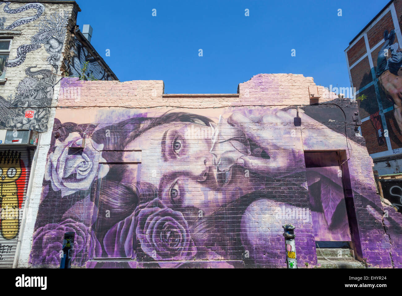 England, London, London, Tower Hamlets, Brick Lane, Wall Art Stock ...