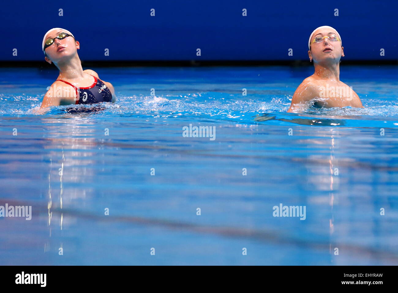 JISS, Tokyo, Japan. 19th Mar, 2015. (L-R) Yumi Adachi, Atsushi Abe (JPN ...