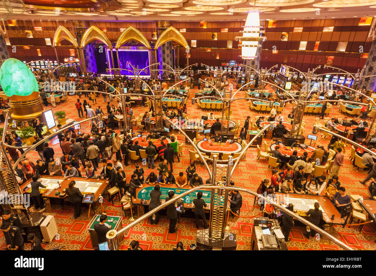 China, Macau, Hotel Grand Lisboa, Casino Gaming Floor Stock Photo - Alamy