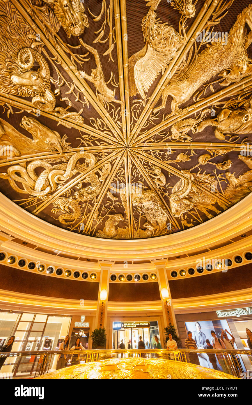 China, Macau, Wynn Hotel and Casino, The Atrium Ceiling depicting Signs ...