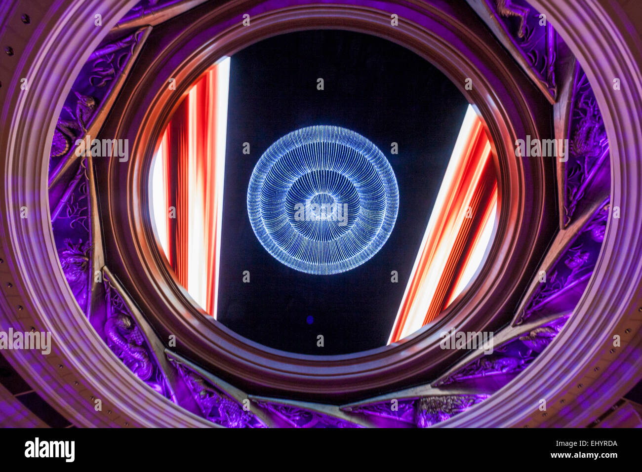 China, Macau, Wynn Hotel and Casino, The Atrium Ceiling, Opening Roof ...
