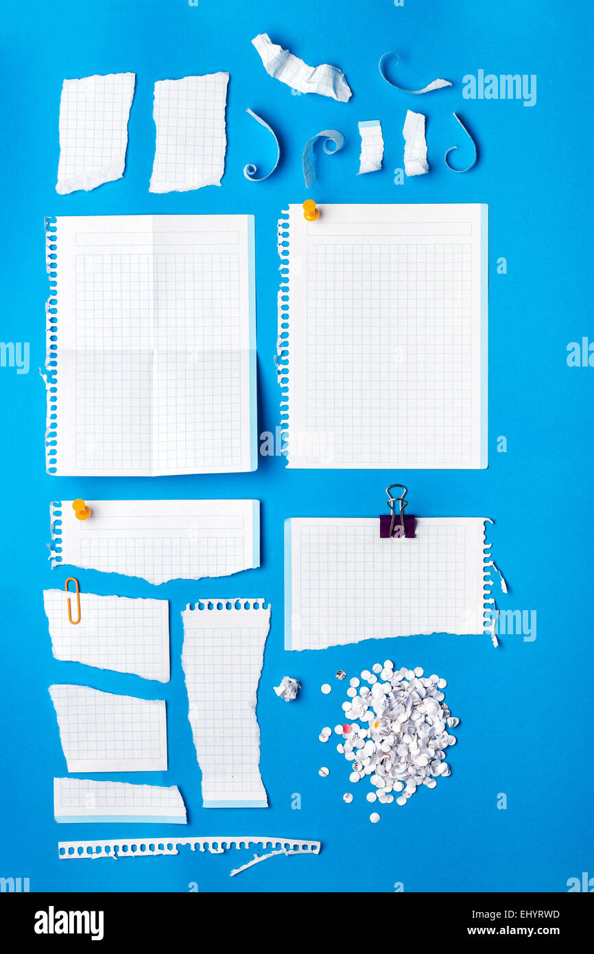 Collection of pieces of paper in various shapes Stock Photo - Alamy