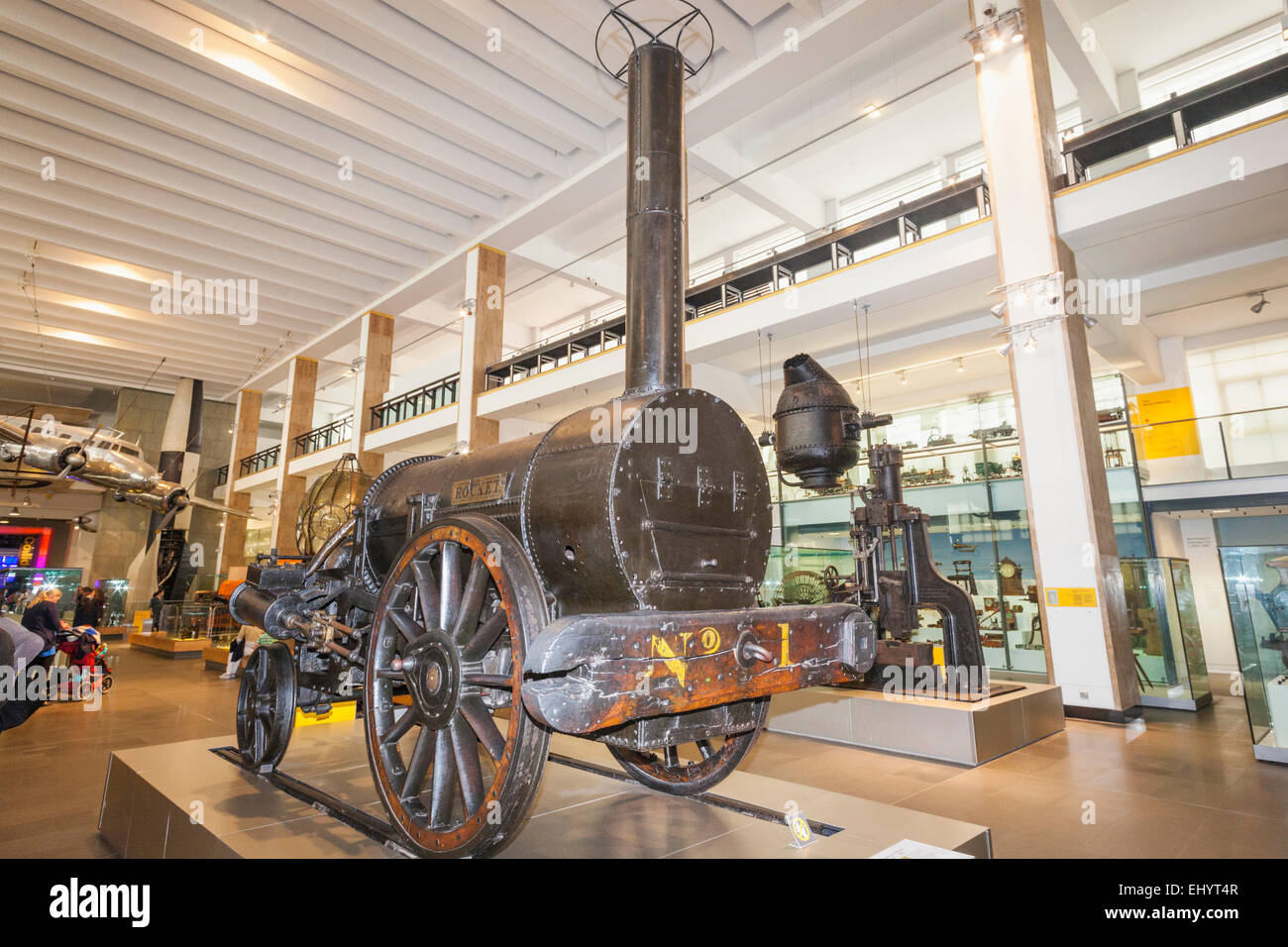 England, London, Kensington, Science Museum, Stephenson's Rocket ...