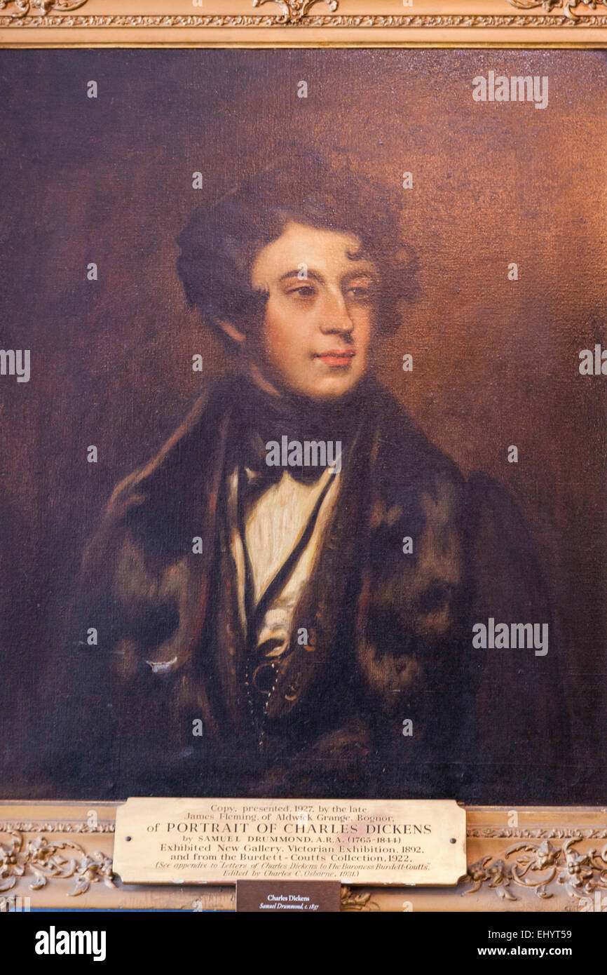 England, London, Charles Dickens Museum, Portrait of Charles Dickens by ...