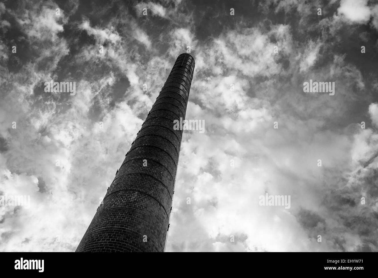 Looking up at the old Pensupreme Power Smokestack in York, Pennsylvania ...