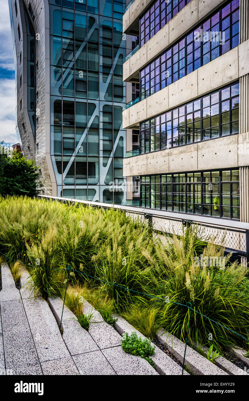 Modern buildings along the High Line in Manhattan, New York Stock Photo ...