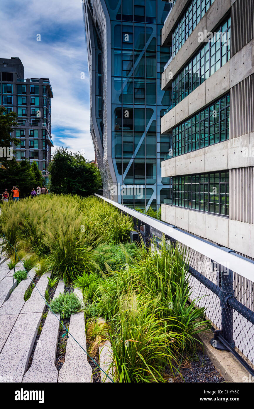 Modern buildings along the High Line in Manhattan, New York Stock Photo ...