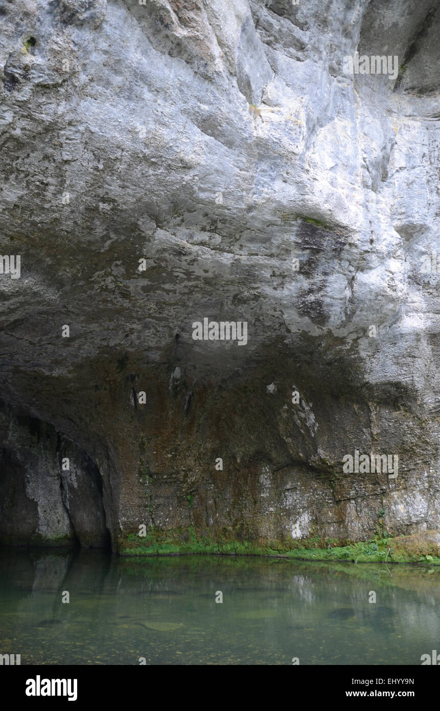 France, Europe, Jura, spring, source, lison, karstic spring, grotto ...