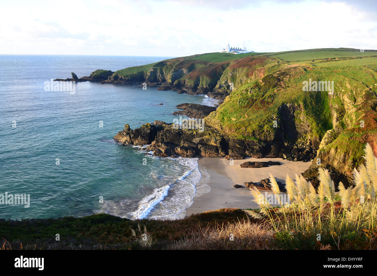 England, Cornwall, lizard point, sand beach, sand, beach, seashore ...