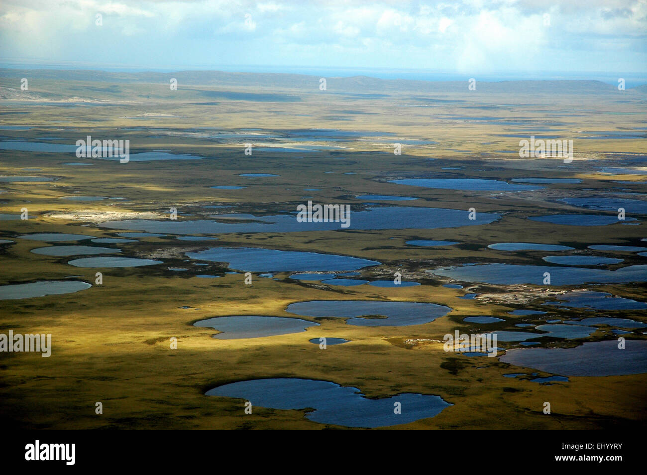 The Falklands, Falkland, South America, west falkland, lakes, lowland ...
