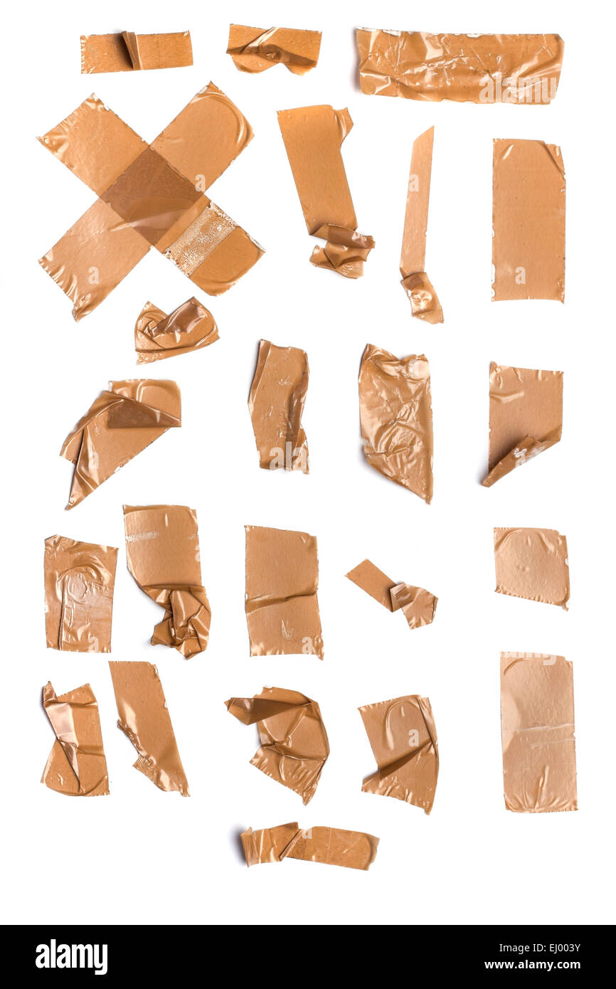 Collection of duct tape shapes on white background Stock Photo - Alamy