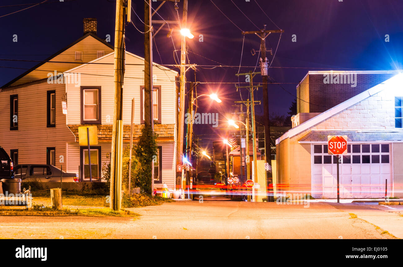 Night scene on an alley in Hanover, Pennsylvania Stock Photo - Alamy