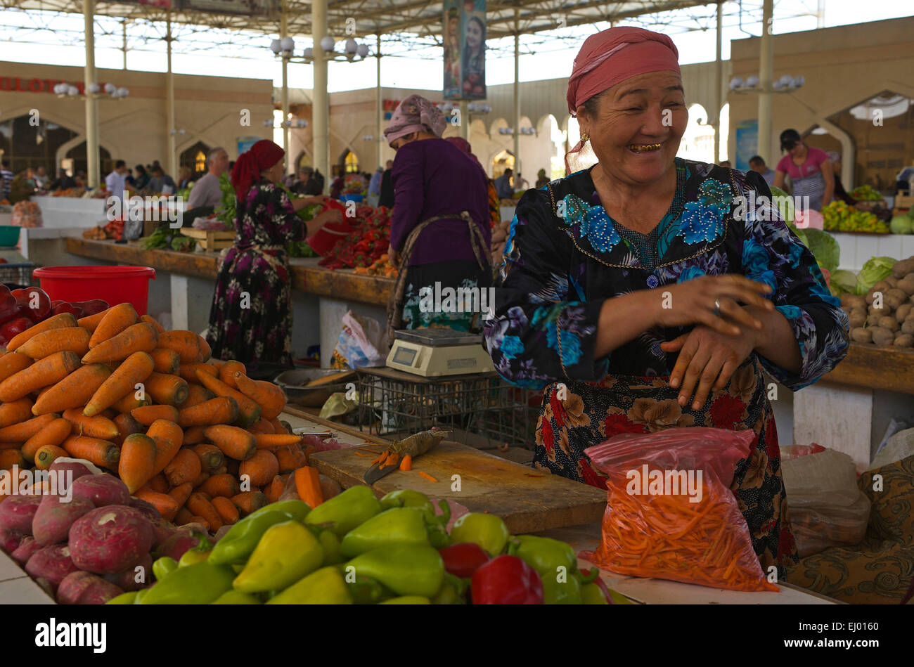 Asia, Uzbekistan, Central Asia, silk road, inside, bazaar, market stall ...