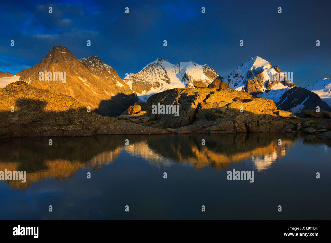 Evening light, Alps, glowing, Alpenglow, afterglow, afterglow, view ...