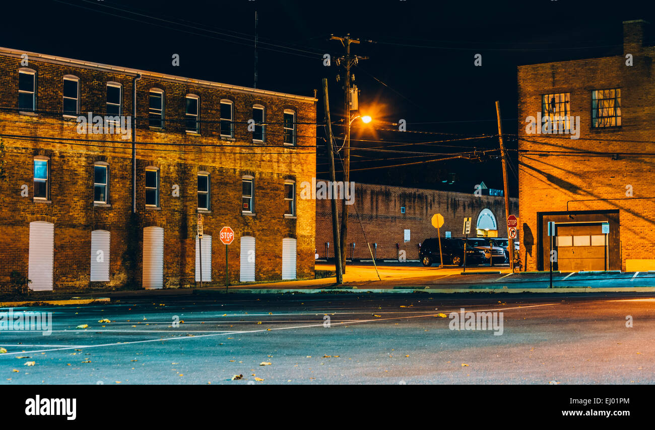 Old buildings at night in Hanover, Pennsylvania Stock Photo - Alamy
