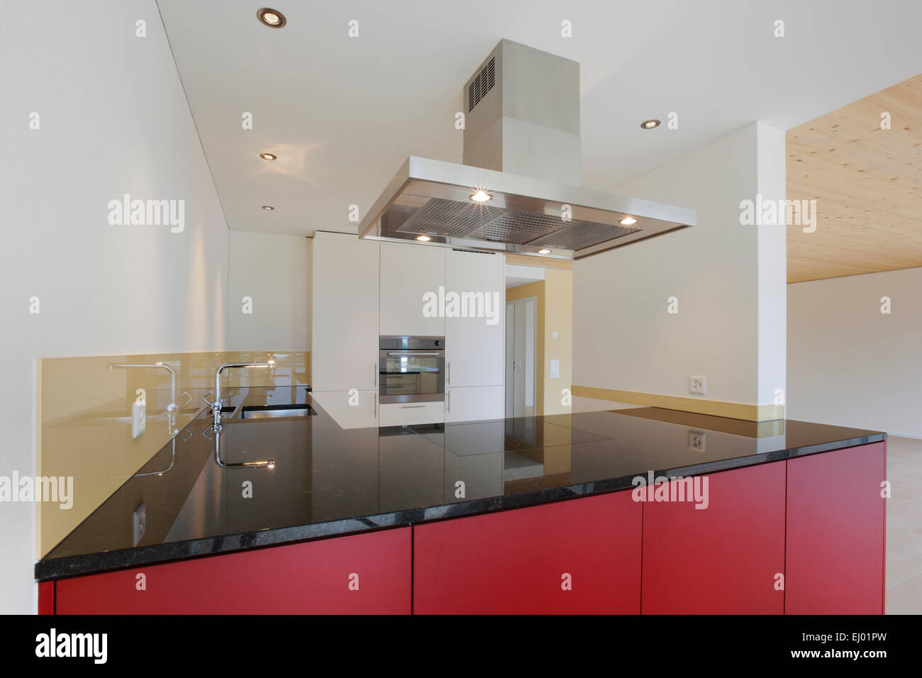 Architecture, chrome steel, house, home, interior, kitchen, Switzerland ...