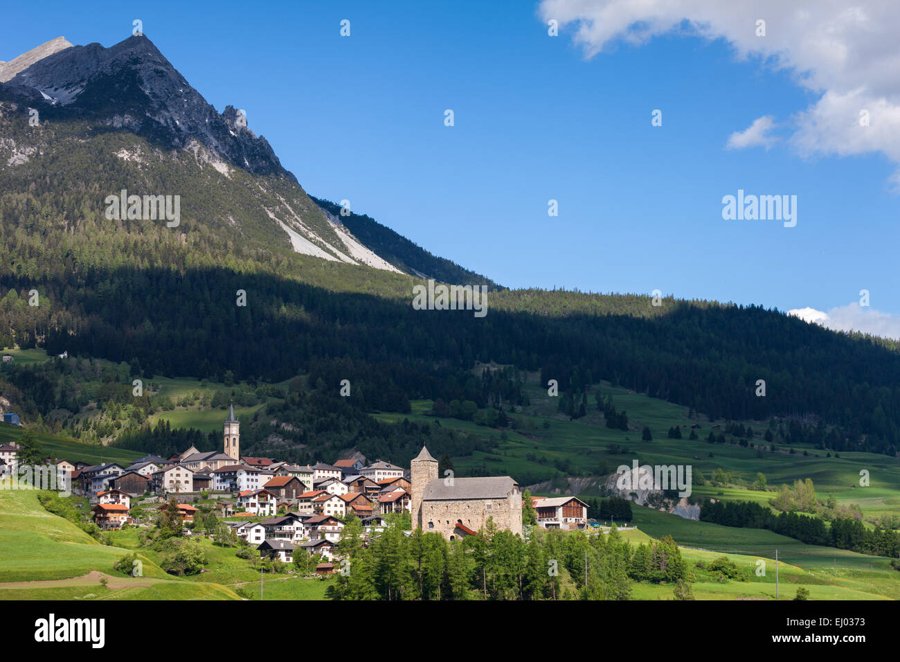 Riom, Switzerland, Europe, canton, Graubünden, Grisons, Oberhalbstein ...