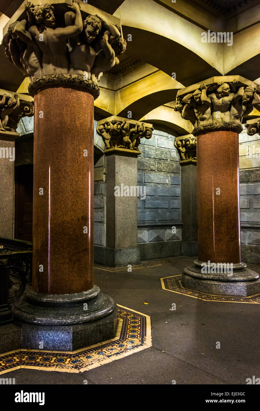 Pillars and interesting architecture inside City Hall, Philadelphia ...