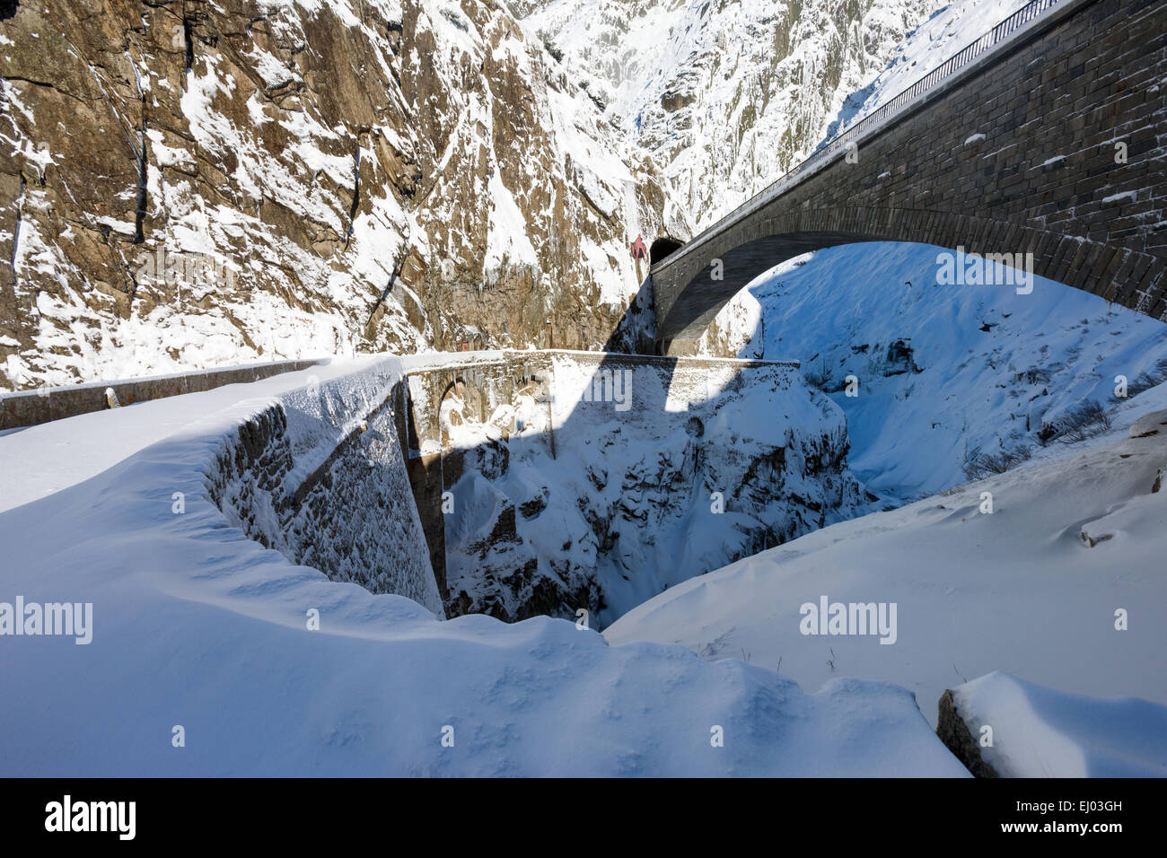 Devil's bridge, bridge, Switzerland, Europe, canton, Uri, gorge ...