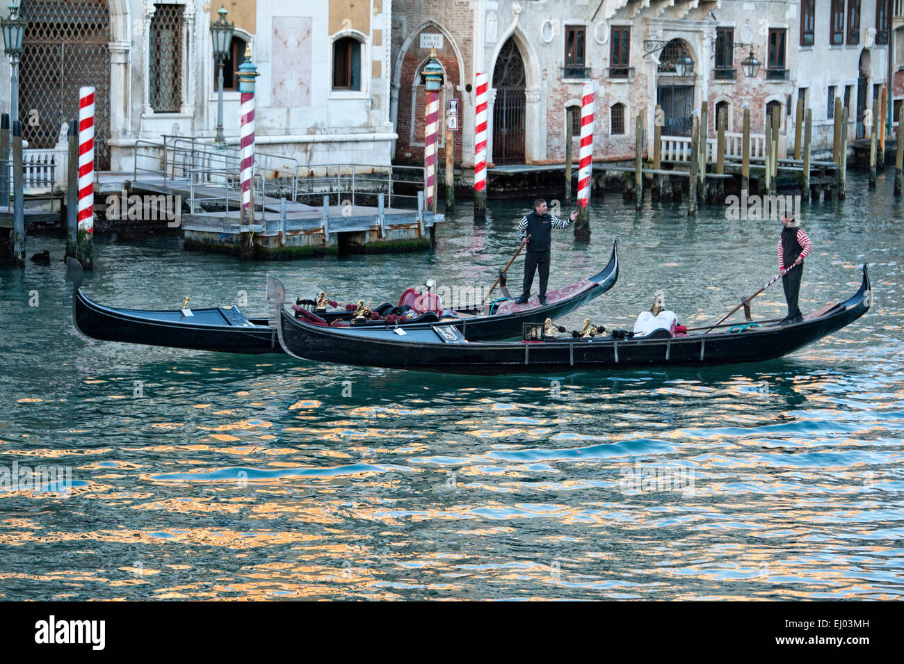 Two gondolas on grand canal hi-res stock photography and images - Alamy