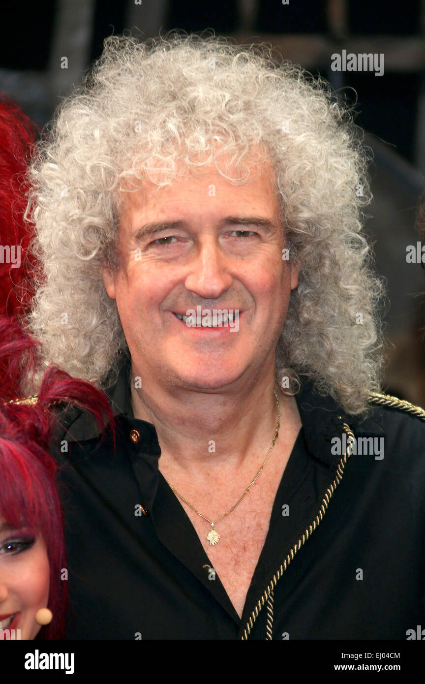 Brian May of the band Queen at the premiere of the musical "We Will ...