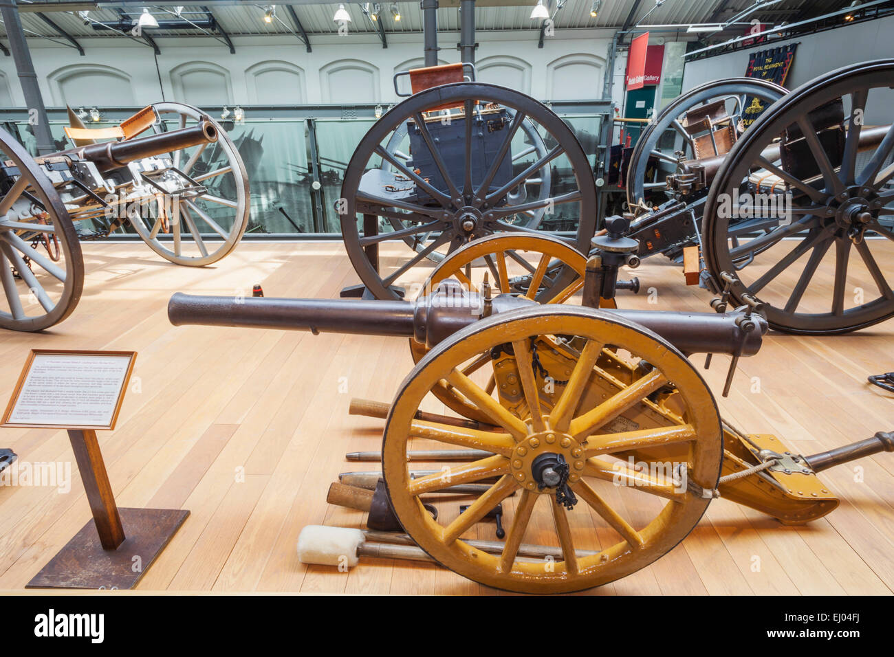 England, London, Woolwich, Firepower Museum, Exhibit of Historical Guns ...
