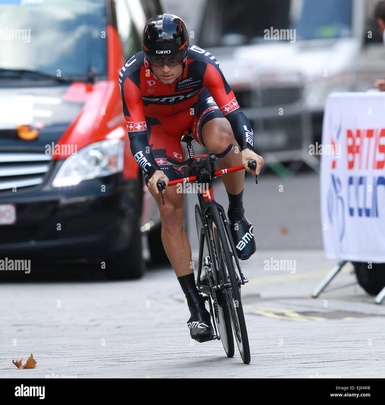 Martin Verschoor of the Netherlands competes in the time trial on stage ...
