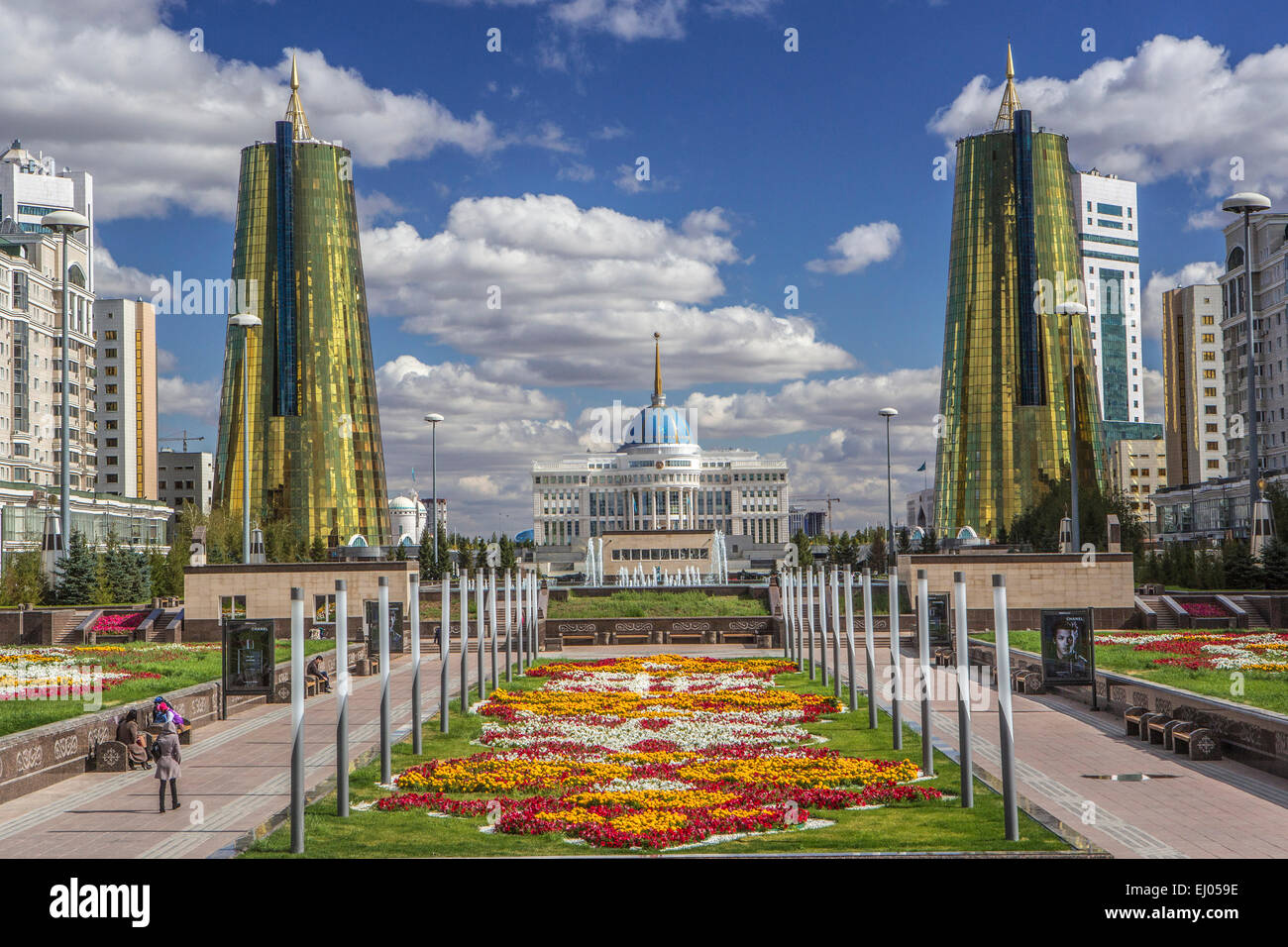 Astana, Avenue, Boulevard, City, Flowers, Plants, Kazakhstan, Central ...