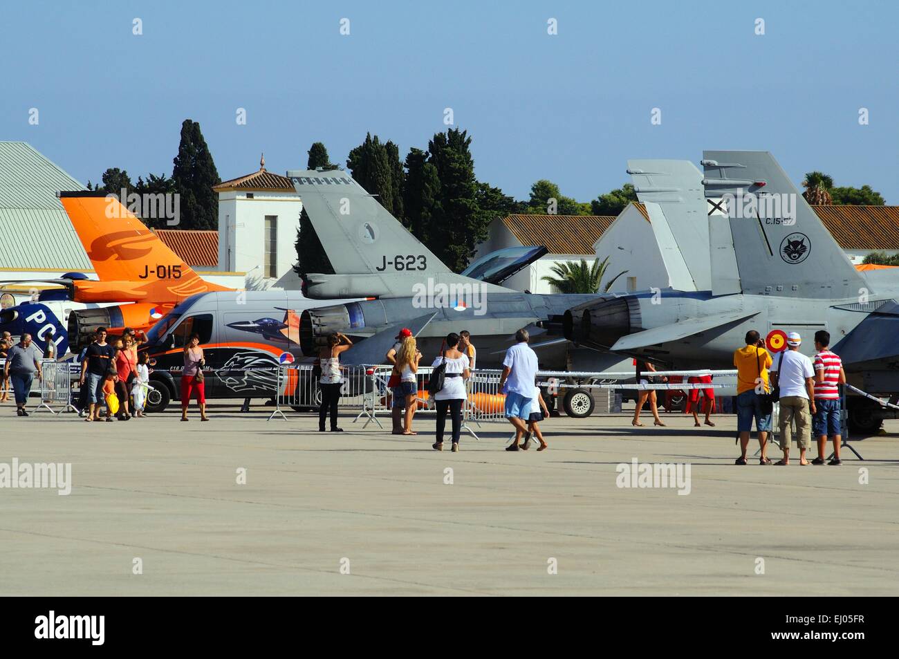 McDonnell Douglass F/A-18 Hornet and General Dynamics F-16 tail fins at ...