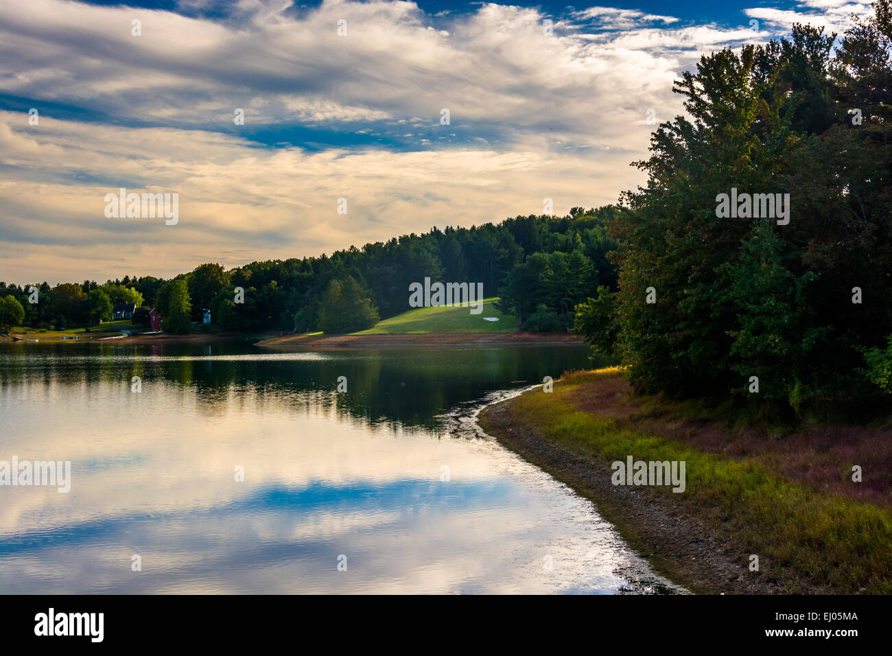 Reflections of clouds in Lake Pahagaco, near Spring Grove, Pennsylvania ...