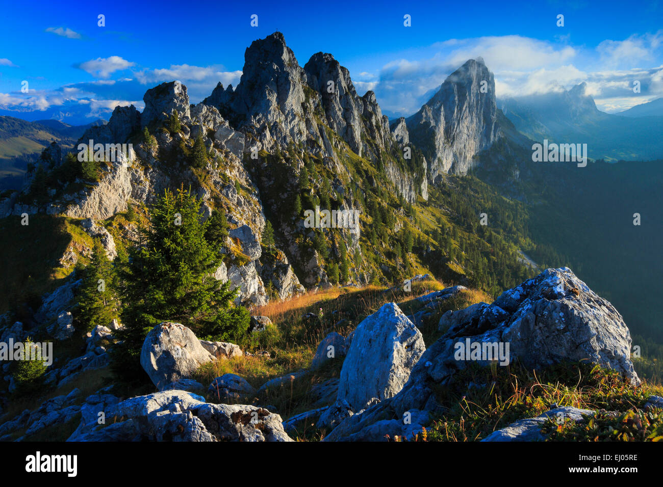 Evening, Alps, view, mountain, mountain panorama, mountains, mountain ...